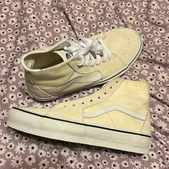 Vans | Shoes | Cream Colored High Top Platform Vans | Poshmark